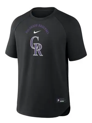 Nike Colorado Rockies Authentic Collection Batting Practice Pregame Dri-fit Mlb Top - Black