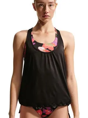 Nike Layered Tankini Top - Black