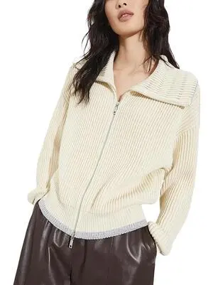 Max & Co. Mcoquinoa Knit Blouson Jacket - Milk