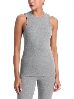 ATM Anthony Thomas Melillo Ribbed Racerback Tank Top - Medium Grey