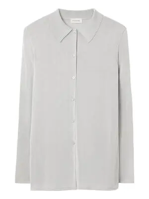 HOUSE OF DAGMAR Fluid Knit Button-up Shirt - Silver