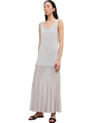 HOUSE OF DAGMAR Fluid Knit Maxi Dress - Silver