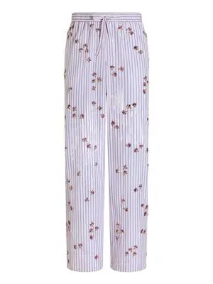 Dolce & Gabbana Cotton-silk Vanity Trousers With Embroidery - Multicolor