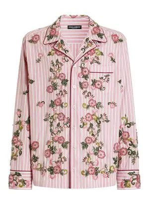 Dolce & Gabbana Cotton And Silk Vanity Shirt With Embroidery - Multicolor