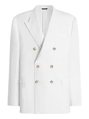 Dolce & Gabbana Double-breasted Taormina Linen Jacket - White