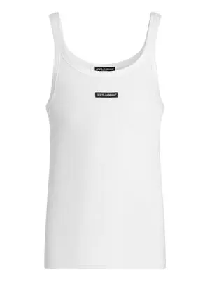 Dolce & Gabbana Cotton Tank Top With Print - White