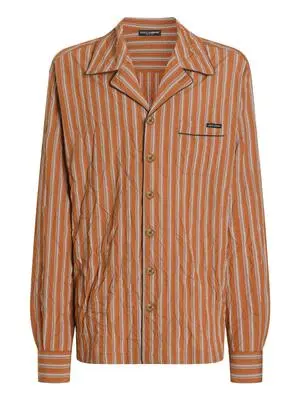 Dolce & Gabbana Crinkled Striped Vanity Shirt - Multicolor