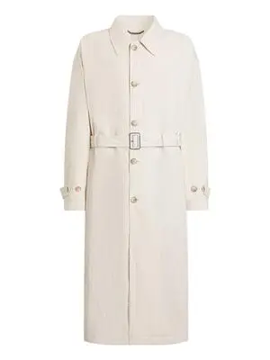 Dolce & Gabbana Cotton-linen Trench Coat With Buttons - White