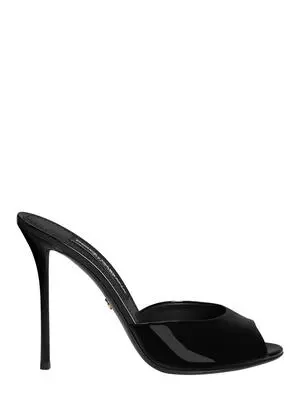 Dolce & Gabbana Keira Patent Leather Mules - Black