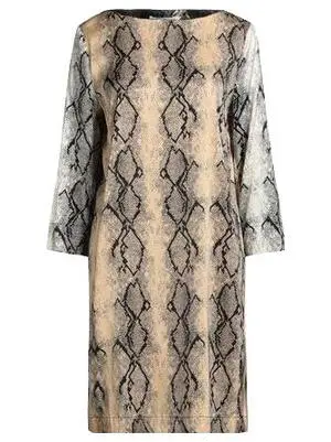Liviana Conti Mini Snakeskin-print Flared Dress - Beige