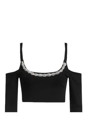 VICOLO Off-the-shoulder Short Sleeve Top - Black