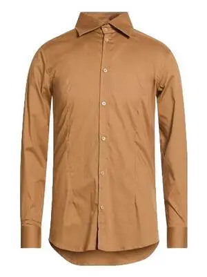 DANIELE ALESSANDRINI Shirt Camel Size Cotton, Elastane - Beige