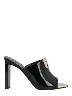 Valentino Garavani Patent Leather Slide Sandals - Black