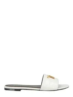 TOM FORD Sandals In Calfskin With Crocodile Print - White