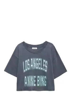 ANINE BING Johnny Cropped T-shirt - Grey