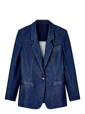 Giorgio Armani Denim Single-breasted Jacket - Blue