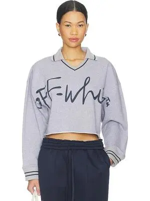 Off-White Script Polo Sweatshirt - Gray