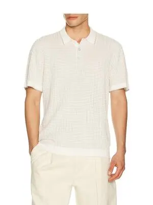 Rag & Bone Rag & Bone Harvey Rib Polo In Beige. Chalk