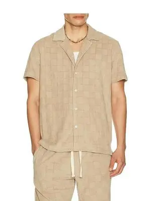 Rails Maverick Camp Collared Shirt In Beige - Grange Craft Paper