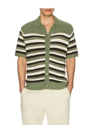 Nn07 Lars Polo Cardigan - Sea Spray