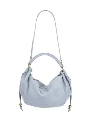 Madewell Gathered Shoulder Bag - Serene Blue Suede