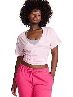 Pink Campus Cotton™ V-neck Tee - Pink