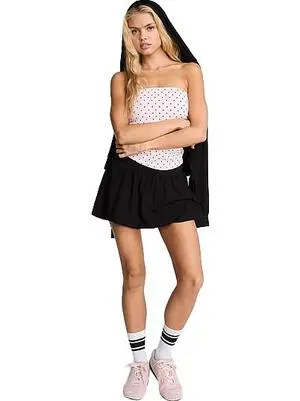 Pink Soft Modal Bubble Skort - Black