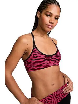 Pink All-day Cotton™ Low-scoop Racerback Bra - Print