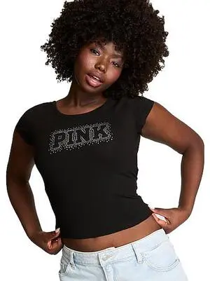 Pink All-day Cotton™ Open-back Tee - Black