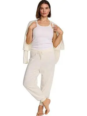 Victoria's Secret Luxe Knit Jogger Pants - White,ivory
