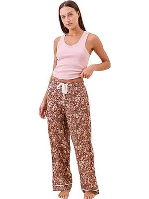 Victoria's Secret Papinelle Carly Cotton Wide Leg Pants - Floral