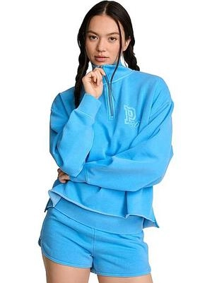 Pink Quarter-zip Sweatshirt - Blue