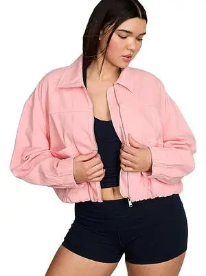 Pink Utility Bubble-hem Jacket - Pink