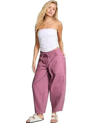 Pink Pull-on Barrel Pants - Purple