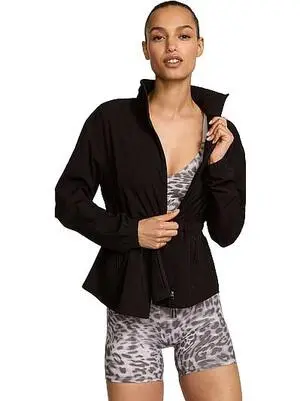 Victoria's Secret Activeflex Cinched Full-zip Jacket - Black