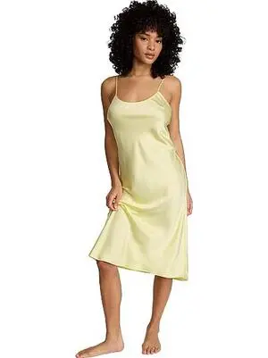 Victoria's Secret Satin Slip Midi Dress - Yellow