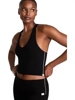 Victoria's Secret Angel Essentials Cotton Racerback Tank Top - Black