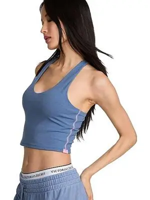Victoria's Secret Angel Essentials Cotton Racerback Tank Top - Blue