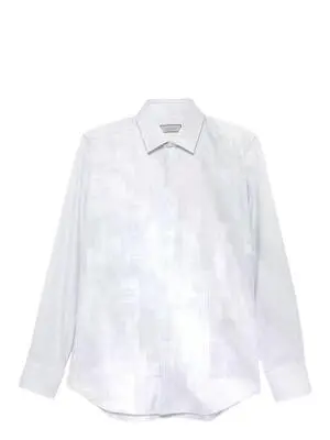 Canali Geometric-print Shirt Grey