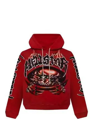 HELLSTAR Graphic Hooded T-shirt - Red