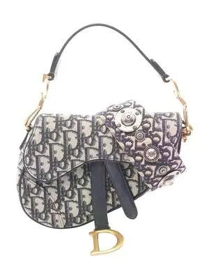 Dior 2010-2026 Mini Oblique Canvas Saddle Satchel - Brown