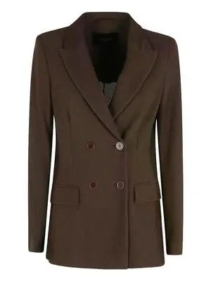 Seventy Double-breasted Textured Blazer - Brown