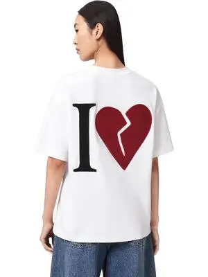 ALLSAINTS Heart Etta Oversized T-Shirt White