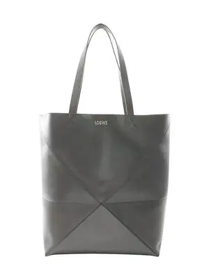 Loewe Large Calfskin Puzzle Fold Tote Bag - Grey