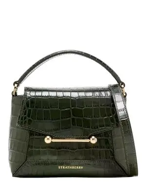 Strathberry Croc-effect Satchel - Green