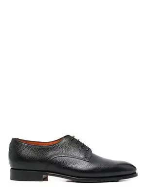 Santoni Leather Derby Shoes - Black