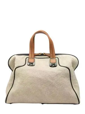 Fendi Large Canvas Chameleon Satchel - Brown