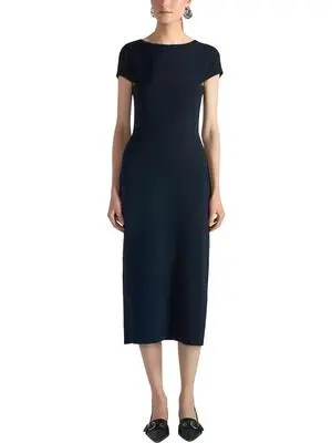 Liviana Conti Marlene Fitted Midi Dress - Blue