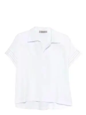 D.exterior Cuffed Top - White