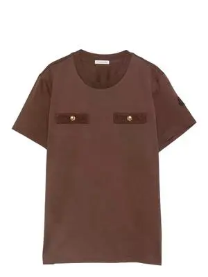 Moncler Buttoned Patch T-shirt - Brown
